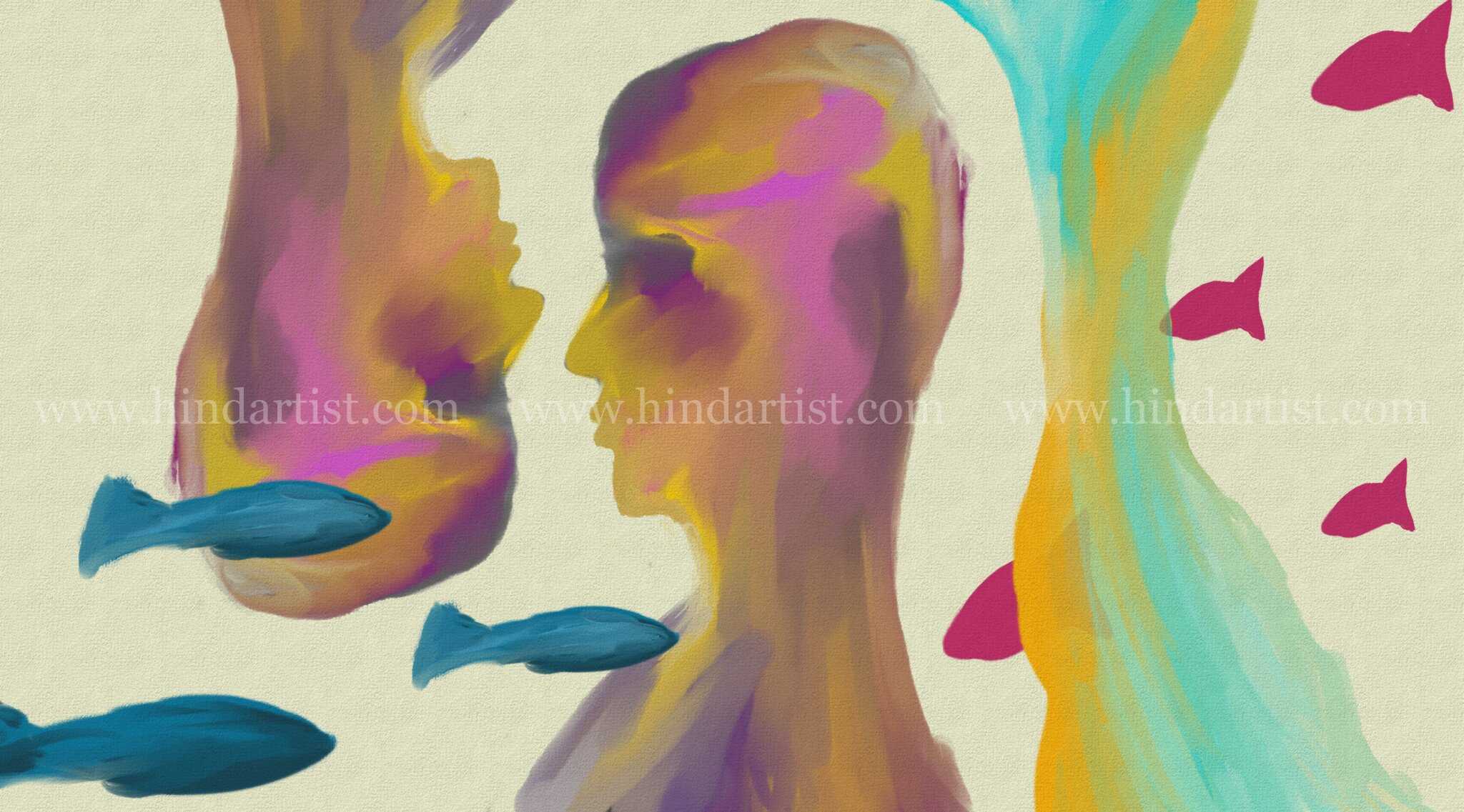 Human Dream Painting - Hind Artist